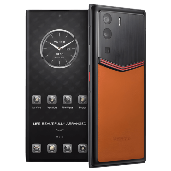 METAVERTU CURVE Enameled Calf Leather Orange Basic Chính Hãng